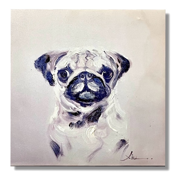 Xui | Art | Pug Textured Canvas Painting 4x14 | Poshmark